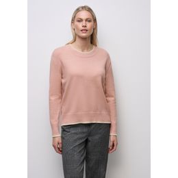 Strickpullover Street One, Damen, Gr. 40, faded rose meliert, Stoff, 30% Polyester, 29% Polyacryl, 21% Viskose, 20% Nylon, unifarben, regular fit normal, Rundhals, B&uuml;ndchen, Pullover Strickpullover, mit Materialmix