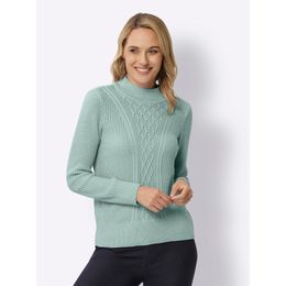Rollkragenpullover Classic Basics "Stehkragen-Pullover", Damen, Gr. 44, gr&uuml;n (kalkmint), 100% Polyacryl, unifarben, Pullover Rollkragenpullover