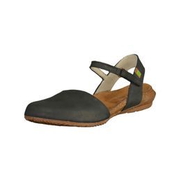 Riemchensandale El Naturalista "El Naturalista Sandalen Leder", Damen, Gr. 38, schwarz, Leder, Schuhe Riemchensandale