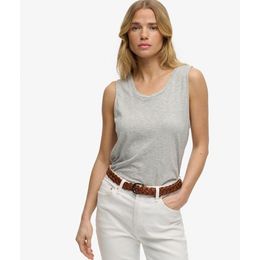 Superdry Damen Tanktop mit Rundhalsausschnitt Light Grey - Gr&ouml;&szlig;e: 36 21030260006321WK030