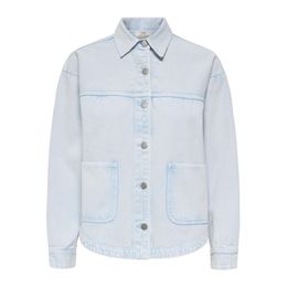 Jacqueline de Yong Jeansjacke JDY "JDYNOMA L/S SHACKET PNT DIA", Damen, Gr. M, cashmere blau, Denim/Jeans, Obermaterial: 100% Baumwolle, unifarben, normal, 1-Knopf-Manschette, Jacken Jeansjacke, Baumwolle, Denim Style