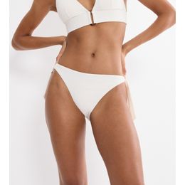 Bikini-Hose Triumph "Summer Dune Tai", Damen, Gr. 44, N-Gr, wei&szlig; (beige), Microfaser, Obermaterial: 83% Polyamid, 17% Elasthan, Badehosen Bikini-Hose, mit Wellenstruktur