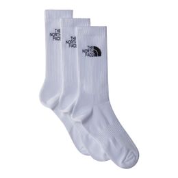 Sportsocken The North Face "MULTI SPORT CUSH CREW SOCK 3P", Herren, Gr. S (38/40), wei&szlig; (tnf wei&szlig;), Materialmix, Socken Sportsocken, mit gezielten Bel&uuml;ftungszonen, elastischer Materialmix