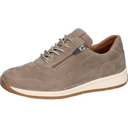 Waldl&auml;ufer Sneaker WALDL&Auml;UFER "KILIAN", Herren, Gr. 10,5 (45), beige, Nubukleder, unifarben, Schuhe Sneaker, Schn&uuml;rschuh, Bequemschuh mit seitlichem Rei&szlig;verschluss, K-Weite