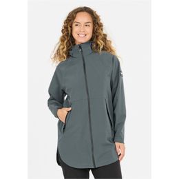 Outdoorjacke WEATHER REPORT "Brittan", Gr. 36, blau, grau, 90% Polyester, 10% Elasthan, unifarben, normal, ohne Ausschnitt, Jacken Outdoorjacke, im wetterfesten und w&auml;rmenden Design