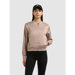 Blouson Khujo "TAMI", Damen, Gr. L, latte beige, 97% Polyester, 3% Elasthan, gl&auml;nzend, regular fit h&uuml;ftlang, eingesetzt Rippstrickb&uuml;ndchen, Jacken Blouson