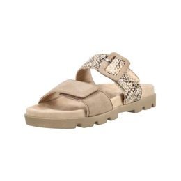 Pantolette Rohde "Rohde Pantoletten Veloursleder", Damen, Gr. 37, beige, Veloursleder, Schuhe Pantolette