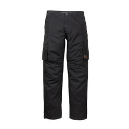 Cargohose HERO by John Medoox "GLENN Thermo Cargohose", Herren, Gr. 32, L&auml;nge 32, schwarz asphalt, Sweatware, 100% Baumwolle, gerade lang, Hosen Cargohose, Outdoorhose Casual Twill f&uuml;r Herren