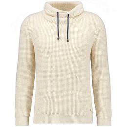 Rollkragenpullover Ragman, Herren, Gr. 52, beige (ecru), Strick, 100% Baumwolle, ohne Ausschnitt, Pullover Rollkragenpullover