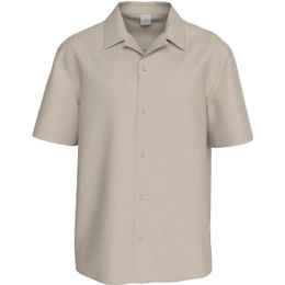 Leinenhemd Calvin Klein "LINEN CLASSIC", Herren, Gr. L, N-Gr, oatmeal, Web, Obermaterial: 55% Leinen, 45% Viskose, unifarben, regular fit normal, V-Ausschnitt, abgesteppte Kante, Hemden, Regular Fit, Leinen-Viskosemix