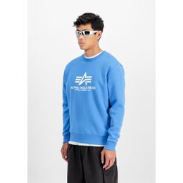Sweater Alpha Industries "Basic Sweatshirt BL", Herren, Gr. M, blau (mediteranian blau), Obermaterial: 80% Baumwolle, 20% Polyester, regular fit, Sweatshirts Sweater