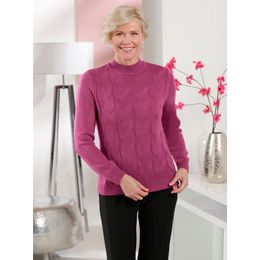 Stehkragenpullover CLASSIC "Pullover", Damen, Gr. 40, lila (erika), 100% Polyacryl, unifarben, Pullover Stehkragenpullover