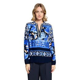 Longbluse Betty Barclay "Damen mit Stehkragen", Damen, Gr. 38, dunkelblau, blau, Obermaterial: 100% Viskose, figurumspielend normal, Blusen Longbluse