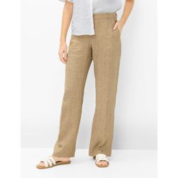 Culotte Brax "Style MAINE", Damen, Gr. 46K (23), Kurzgr&ouml;&szlig;en, beige, Web, 100% Leinen, Hosen Culotte