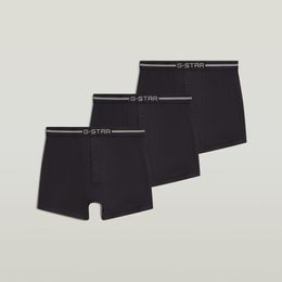 G-Star Raw Boxershorts G-STAR "NOBLE, 3 PACK TRUNKS", Damen, Gr. L, 3 Stk., schwarz, Jersey, Obermaterial: 95% Baumwolle, 5% Elasthan, unifarben, eng, Unterhosen, mit Logobund