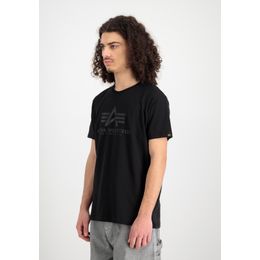 T-Shirt Alpha Industries "Basic T-Shirt BL Carbon", Herren, Gr. L, schwarz (schwarz, schwarz), Obermaterial: 100% Baumwolle, Shirts T-Shirt