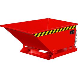 eurokraft pro Sp&auml;ne-Kippmulde, niedrige Bauform, Volumen 250 Liter, feuerrot