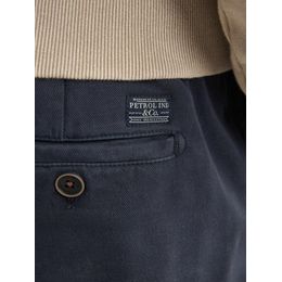 Chinohose PETROL INDUSTRIES "Men Non Denim Chino", Herren, Gr. L (40), N-Gr, navy blau, Web, Obermaterial: 97% Baumwolle, 3% Elasthan, unifarben, gerade, unten schmal lang, Hosen Chinohose, mit Tunnelzug