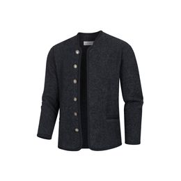 N&uuml;bler Strickjacke N&Uuml;BLER "Walkjacke Friedrich", Damen, Gr. 58, blau, Obermaterial: 100% Baumwolle CO., Strickjacken Strickjacke