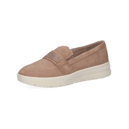 Slipper Caprice "Caprice Slipper Veloursleder", Damen, Gr. 37, sand, Veloursleder, Schuhe Slipper