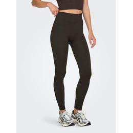 Trainingstights Only Play "ONPJAIA LIFE HW LOUNGE", Damen, Gr. XS, N-Gr, braun (chocolate torte), Rippware, Obermaterial: 75% Nylon, 15% Polyamid, 10% Elasthan, unifarben, bequem kn&ouml;chellang, Hosen, in gerippter Struktur