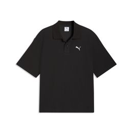 Poloshirt Puma "Wardrobe Essentials Boxy Polo Herren", Herren, Gr. S, schwarz, Obermaterial: 41% Polyester, 59% Baumwolle. Rippe: 100% Baumwolle, clean, Shirts
