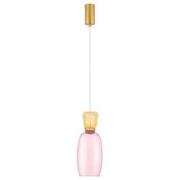 NOVA LUCE Pendelleuchte "PLUMA", pink, gelb, goldfarben, 1, &Oslash; 15cm H: 179cm, 1 Stk., Leuchten, Pendelleuchte