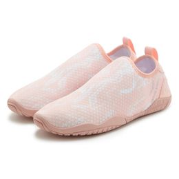 Aquaschuh Venice Beach "Badelatsche, Badeschuhe, Slipper, Wasserschuh", Damen, Gr. 35, orange (peach, wei&szlig;), Obermaterial: 100% Textilmaterial. Decksohle: 100% Textilmaterial. Futter: 100% Textilmaterial. Laufsohle: 100% Synthetik, mehrfarbig, Schuhe, schnelltrocknend, zum Reinschl&uuml;pfen VEGAN