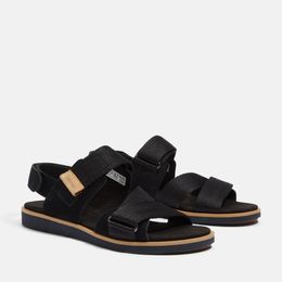 Sandale Timberland "ADLEY SHORE BACKSTRAP SANDAL", Damen, Gr. 38, schwarz (blk suede), Leder, Synthetik, Schuhe Sandale