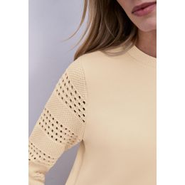 3/4-Arm-Shirt Street One, Damen, Gr. 40, smoke beige, Stoff, 46% Modal, 46% Polyester, 8% Elasthan, unifarben, normal normal, Rundhals, Rippb&uuml;ndchen, Shirts 3/4-Arm-Shirt, mit 3/4 &Auml;rmeln