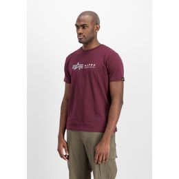 T-Shirt Alpha Industries "Alpha Label T-Shirt", Herren, Gr. L, schwarz cherry, Obermaterial: 100% Baumwolle, Shirts T-Shirt