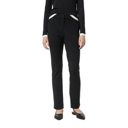 Stoffhose comma, Damen, Gr. 40, N-Gr, schwarz, Web, Obermaterial: 50% Viskose, 42% Polyamid, 8% Elasthan, unifarben, gerade, unten schmal lang, Hosen Stoffhose, mit Bundfalte und Viskose-Stretch