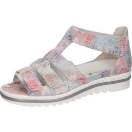 Waldl&auml;ufer Sandale WALDL&Auml;UFER "HAKURA", Damen, Gr. 7 (40,5), multicolor, Veloursleder, Reptilienpr&auml;gung, mehrfarbig, Schuhe Sandale, Klettschuh, Sommerschuh, Komfortschuh mit Klettverschl&uuml;ssen, H-Weite