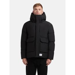 Winterjacke Khujo "Dave", Herren, Gr. XL (54), schwarz, Obermaterial: 100% Polyester. Futter: 100% Polyester. Wattierung: 100% Polyester, gerade h&uuml;ftbedeckend, &Auml;rmel ohne &Auml;rmelschlitz normaler Saum, Jacken Winterjacke, Warme Herren Outdoorjacke mit Rucksacktr&auml;gern innen