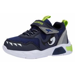Sneaker Kangaroos "K-SLB HAI EV", M&auml;dchen, Gr. 23, dk navy, lime, Mesh, Synthetik, Schuhe Sneaker, Blinkschuh
