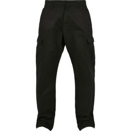 Cargohose Urban Classics "Urban Classics Herren Straight Leg Cargo Pants", Herren, Gr. 30, Normalgr&ouml;&szlig;en, schwarz, 100% Baumwolle, unifarben, loose fit, Hosen Cargohose