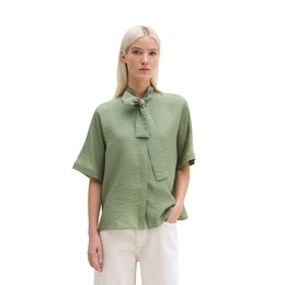 Marc O'Polo Kurzarmbluse MARC O'POLO "aus Viskose-Mix", Damen, Gr. 38, fresh sage, Obermaterial: 83% Viskose, 17% Polyamid, unifarben, regular fit normal, Umschlagbund, Blusen