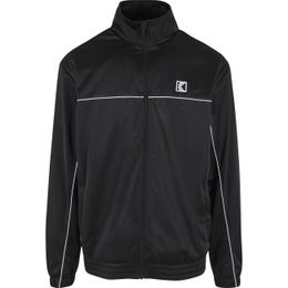 Collegejacke Karl Kani "Karl Kani Karl Kani Og Trackjacket", Herren, Gr. XL, schwarz, wei&szlig;, 100% Polyester, unifarben, normal, amerikanischer Ausschnitt, Jacken Collegejacke