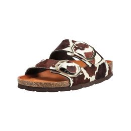 Pantolette Rohde "Rohde Pantoletten Fell", Damen, Gr. 38, wei&szlig;, braun, Lammfell, Schuhe Pantolette