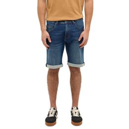 Slim-fit-Jeans Mustang "Herren Style Chicago Shorts Z", Damen, Gr. 30, 723 mittelblau, Denim/Jeans, 83% Baumwolle, 16% Polyester, 1% Elasthan, unifarben, slim fit, Jeans Slim-fit-Jeans