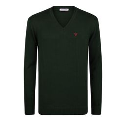 V-Ausschnitt-Pullover FELIX HARDY "Pullover mit V-Ausschnitt", Herren, Gr. M, gr&uuml;n, 100% Baumwolle, Pullover
