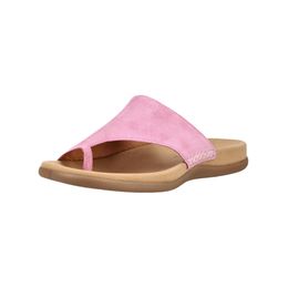 Zehentrenner Gabor "Gabor Zehensteg Veloursleder", Damen, Gr. 38, hellpink, Veloursleder, Schuhe Zehentrenner