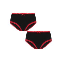Albero Natur Slip '2er-Pack Damen Hipster aus Bio-Baumwolle mit Spitze' Damen Gr&ouml;&szlig;e L schwarz