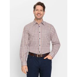 Langarmhemd Marco Donati, Herren, Gr. 41/42, Normalgr&ouml;&szlig;en, bunt (marine, bordeaux), 100% Baumwolle, gemustert, kariert, klassisch, Hemden