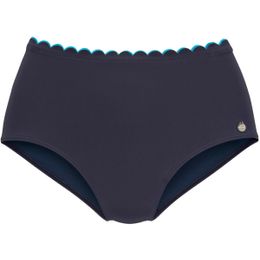 Lascana Damen Highwaist-Bikini-Hose, navy-t&uuml;rkis, Gr&ouml;&szlig;e 34