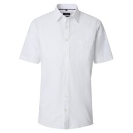 Kurzarmhemd Casamoda "Casamoda Leinenhemd Kurzarm uni", Herren, Gr. 3XL, Normalgr&ouml;&szlig;en, wei&szlig;, 70% Baumwolle, 30% Leinen, unifarben, comfort fit, Hemden