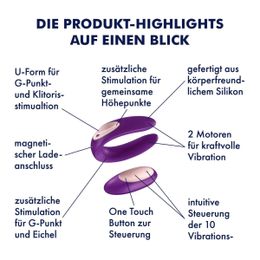 Satisfyer Double Plus Remote aus Silikon, 8 cm
