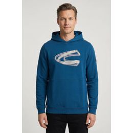 Kapuzensweatshirt Camel Active, Herren, Gr. XL, lyons blau, Sweatware, Obermaterial: 100% Baumwolle, bedruckt, normal h&uuml;ftbedeckend, Rundhals, Sweatshirts, mit gro&szlig;en Frontprint
