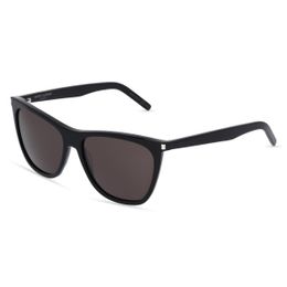 SAINT LAURENT SL 526 | Unisex-Sonnenbrille | Fassung: Vollrand, Butterfly, Kunststoff, Schwarz | Glasfarbe: Grau