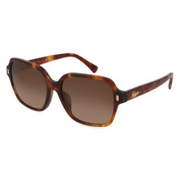 Ralph Lauren Ralph RA5304U | Damen-Sonnenbrille | Fassung: Vollrand, Quadratisch, Acetat, Orange Havanna | Glasfarbe: Braun Verlaufend